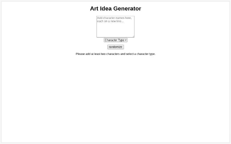 Art Idea Generator