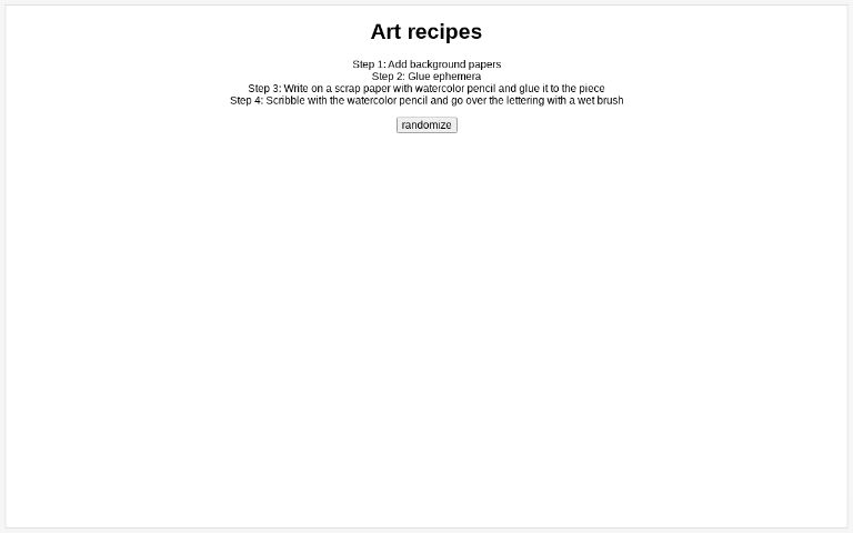 Art recipes ― Perchance Generator