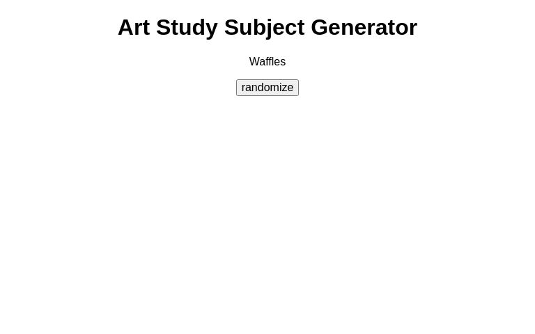 Art Study Subject Generator