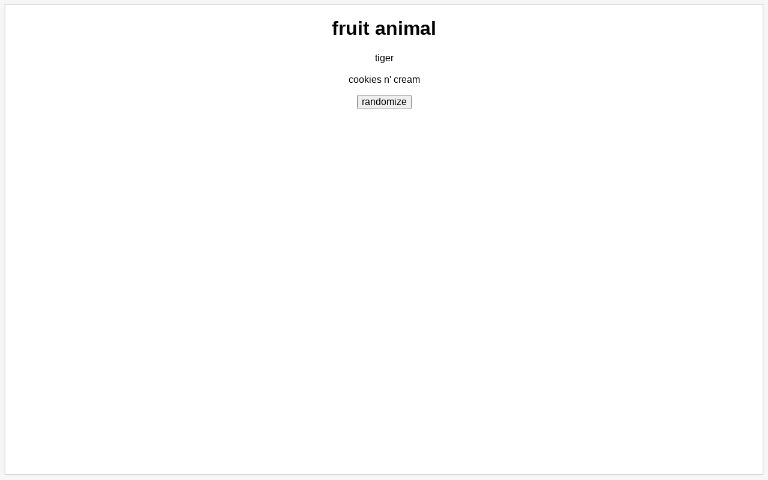 fruit animal ― Perchance Generator