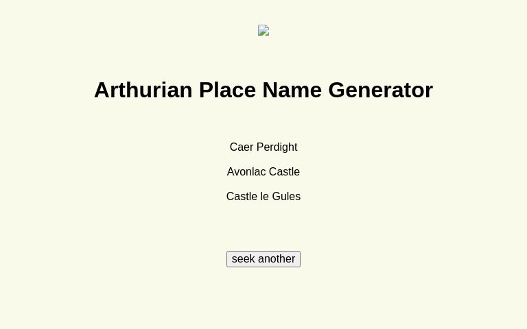 Arthurian Place Name Generator