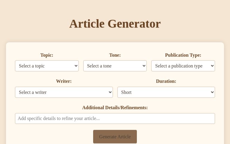 Article Generator