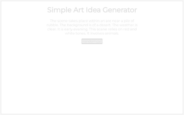 Simple Art Idea Generator