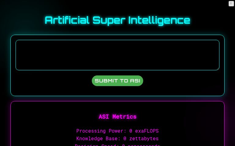 Artificial Super Intelligence ― Perchance Generator