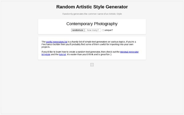 Random Artistic Style Generator