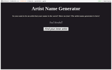 Artist Name Generator