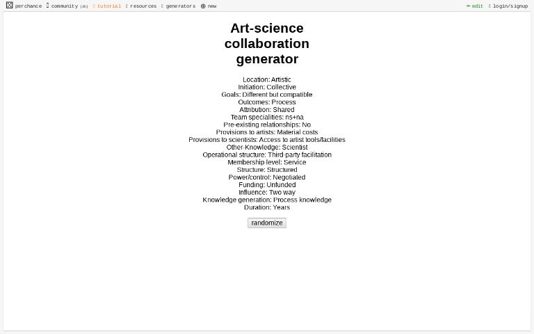 Art-sciencecollaborationgenerator