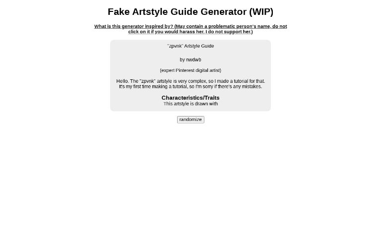 Fake Artstyle Guide Generator (WIP)