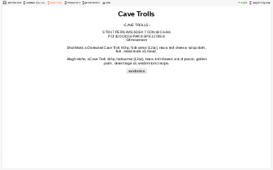 Cave Trolls ― Perchance Generator