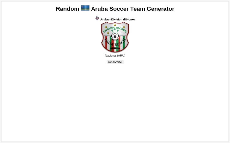 Random Aruba Soccer Team Generator