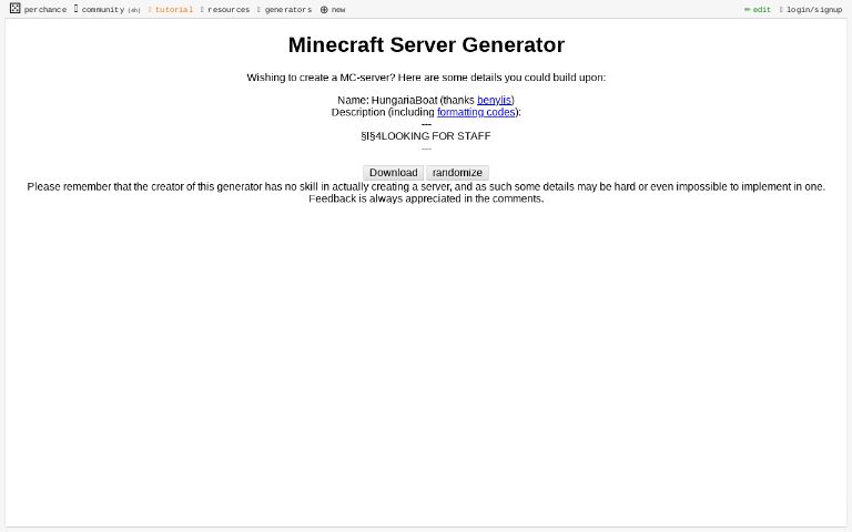 Minecraft Server Generator