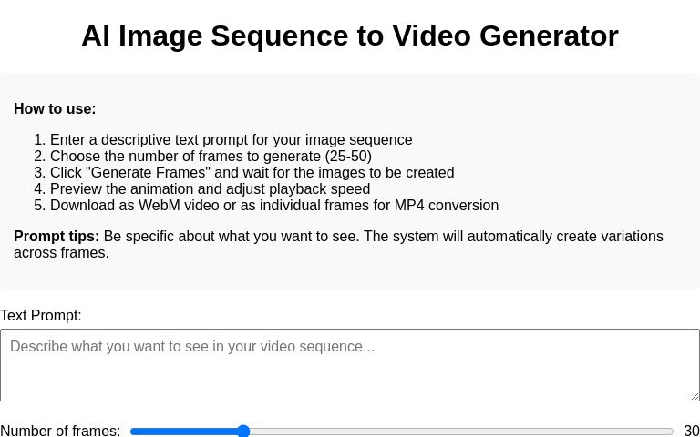 AI Image Sequence to Video Generator