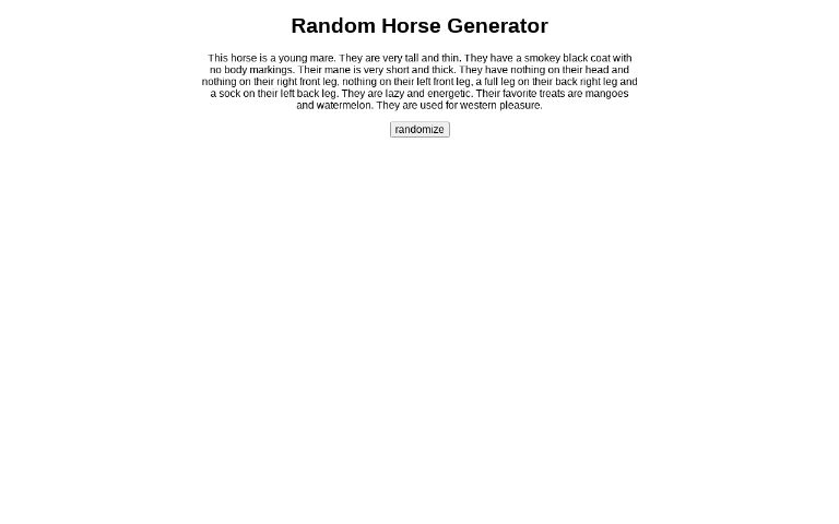 Random Horse Generator