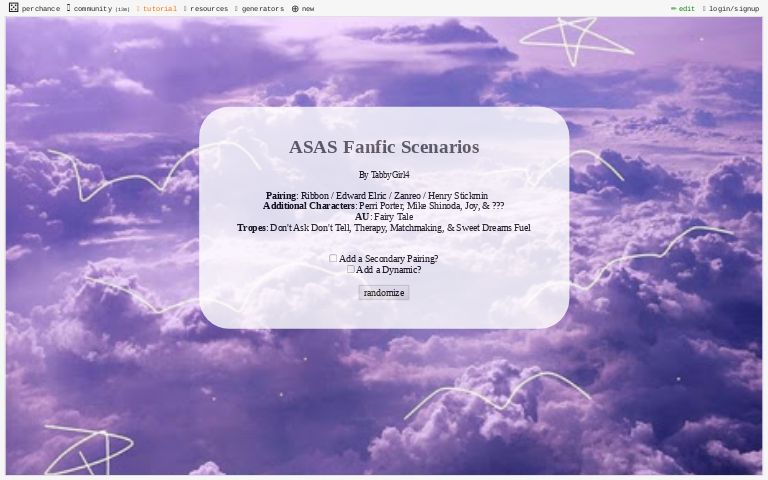 ASAS Fanfic Scenarios ― Perchance Generator