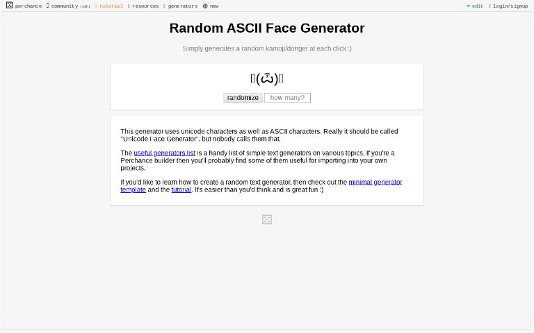 Random ASCII Face Generator