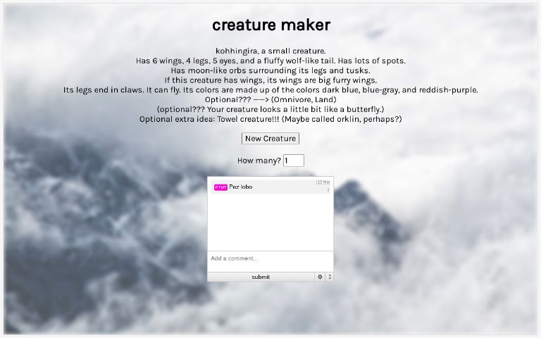 creature maker ― Perchance Generator