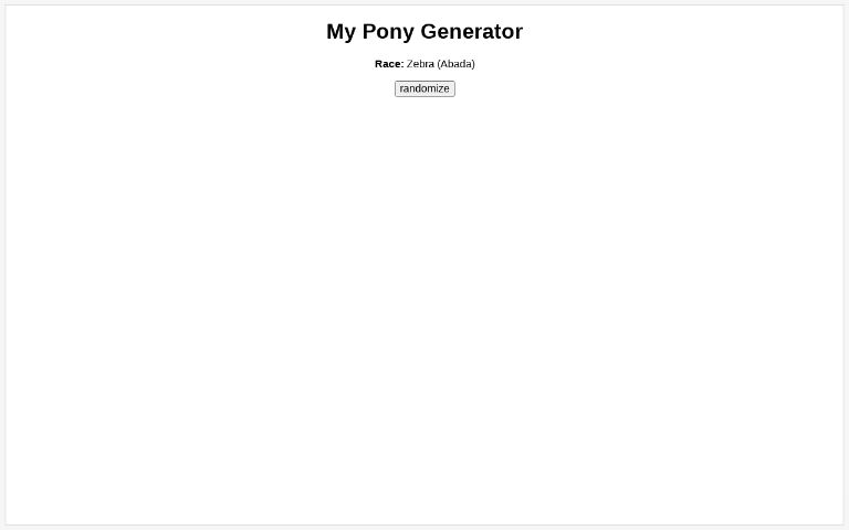 My Pony Generator
