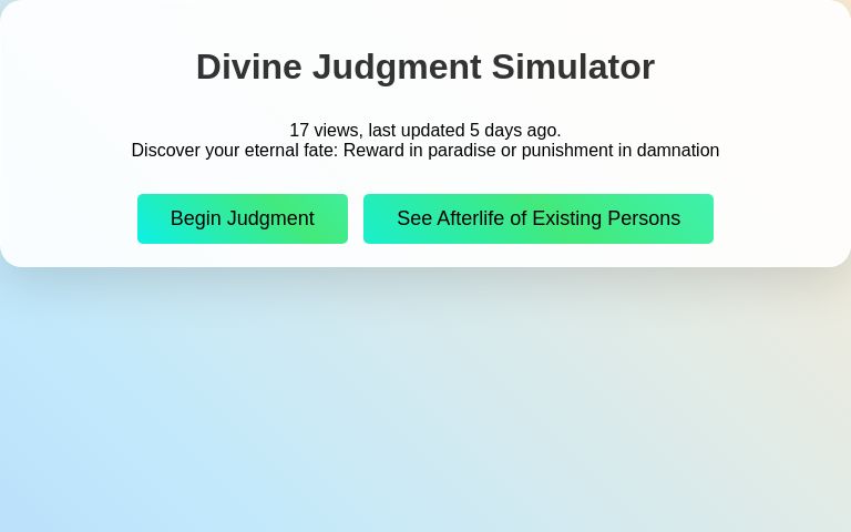 Divine Judgment Simulator ― Perchance Generator
