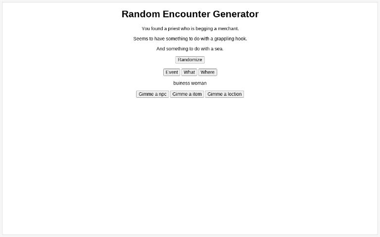 Random Encounter Generator