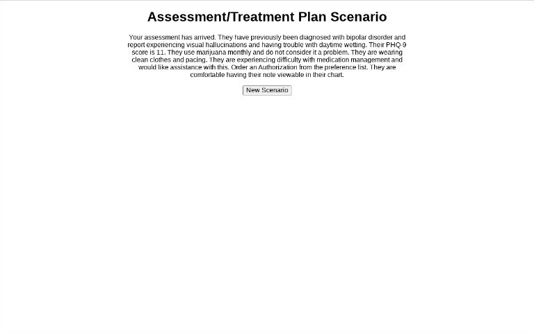 Assessment/Treatment Plan Scenario ― Perchance Generator