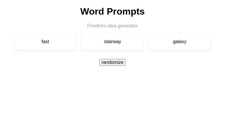 Word Prompts ― Perchance Generator