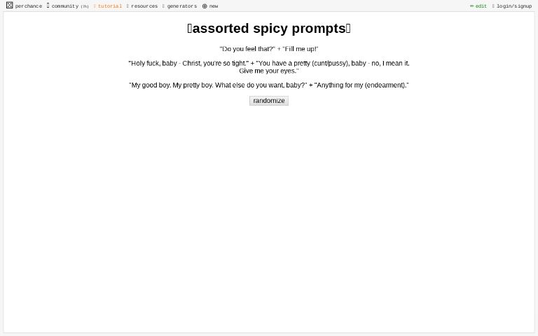 🔥assorted spicy prompts🔥 ― Perchance Generator