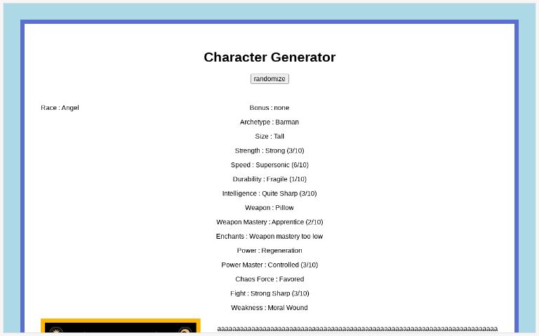 Character Generator