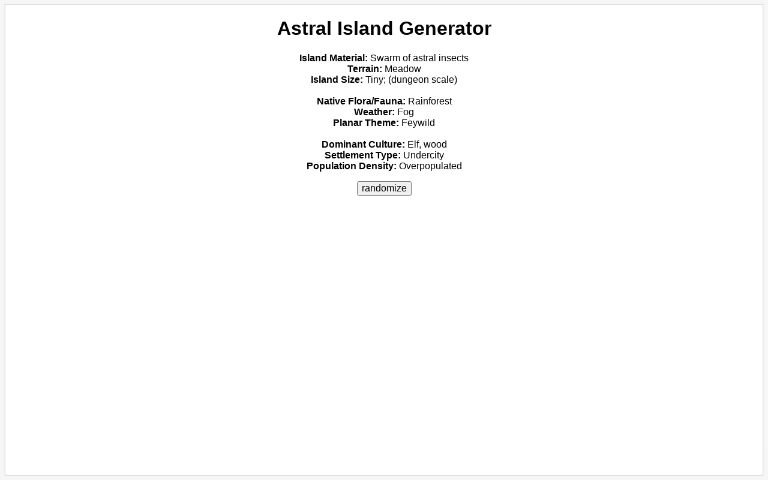 Astral Island Generator