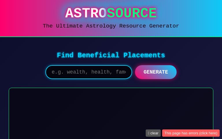 ASTROSOURCE ― Perchance Generator