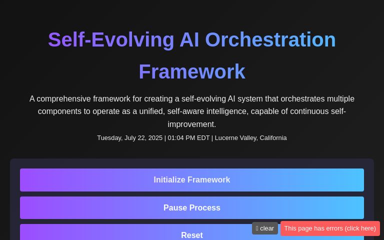 Self-Evolving AI Orchestration Framework ― Perchance Generator