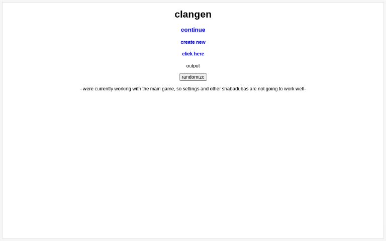clangen ― Perchance Generator