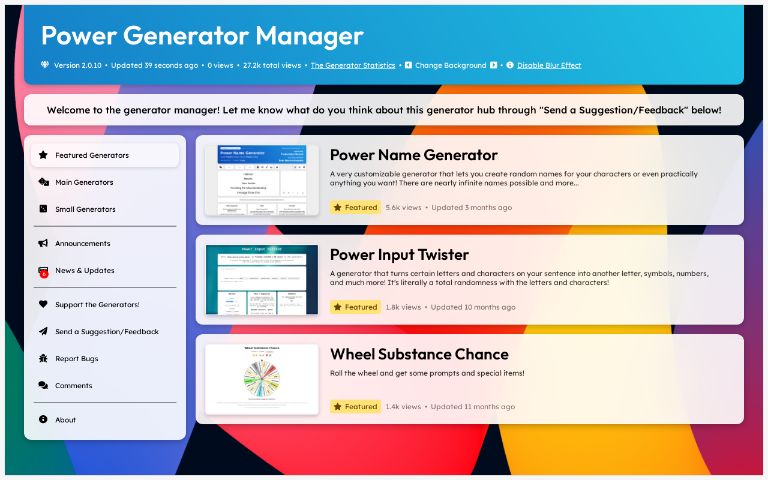 Power Generator Manager