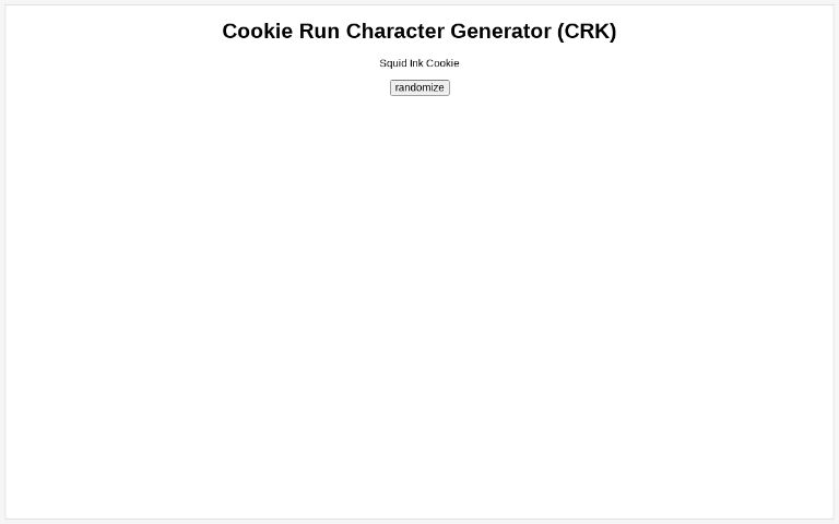 Cookie Run Character Generator (CRK)