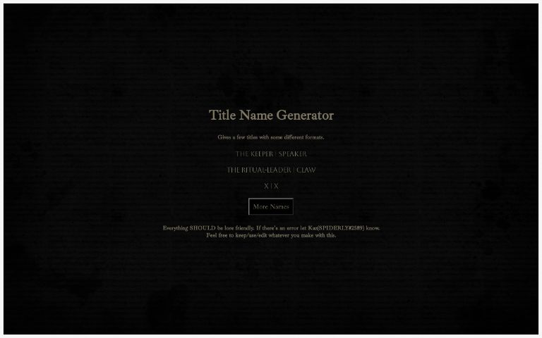 Title Name Generator