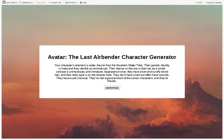 Avatar: The Last Airbender Character Generator