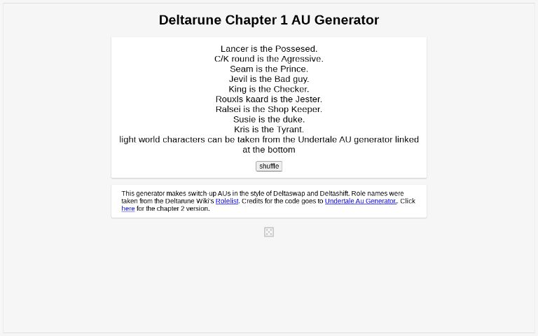 Deltarune Chapter 1 AU Generator