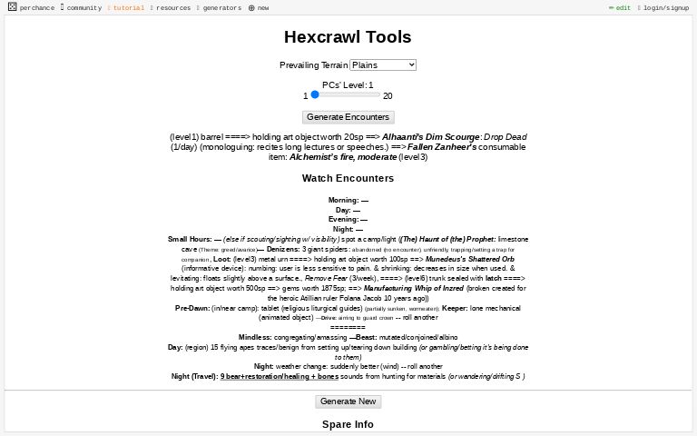 Hexcrawl Tools ― Perchance Generator