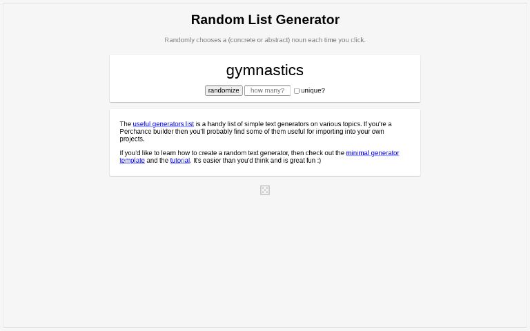 Random List Generator