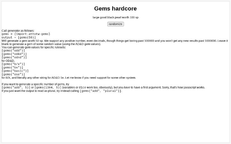 Gems hardcore ― Perchance Generator