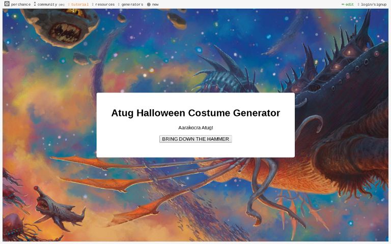 Atug Halloween Costume Generator