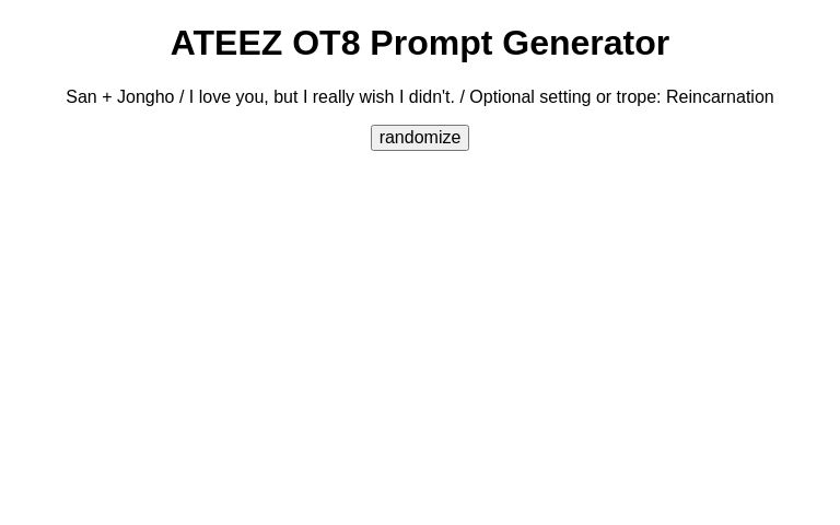ATEEZ OT8 Prompt Generator