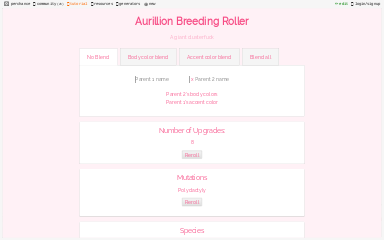 Aurillion Breeding Roller ― Perchance Generator