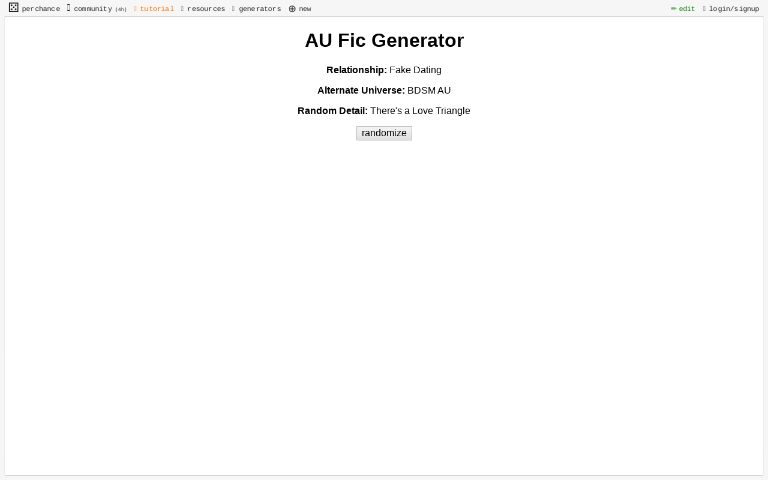 AU Fic Generator
