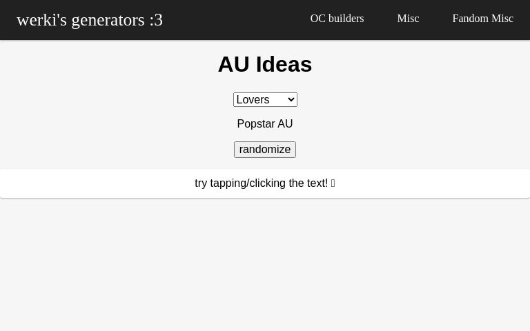 Au Ideeas ― Perchance Generator