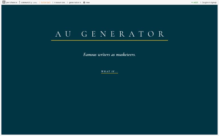 AU/Story Generator