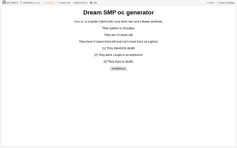 Dream SMP oc generator