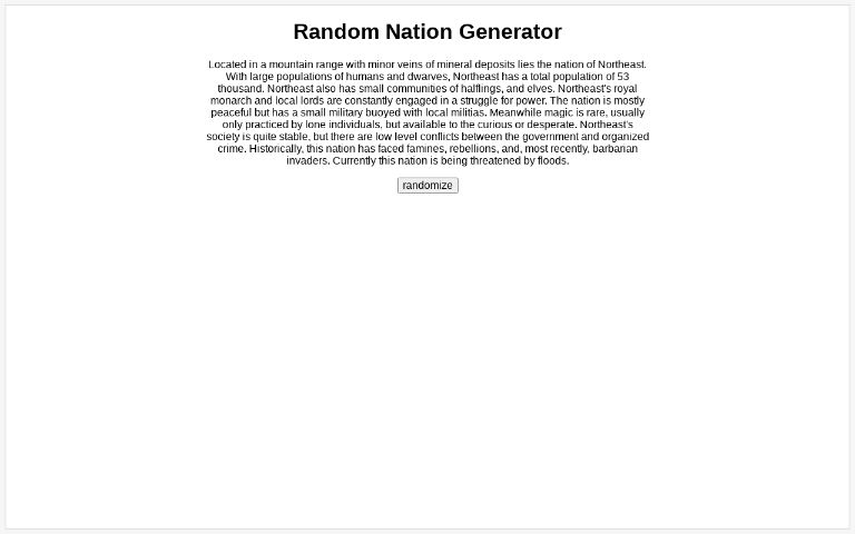 Random Nation Generator