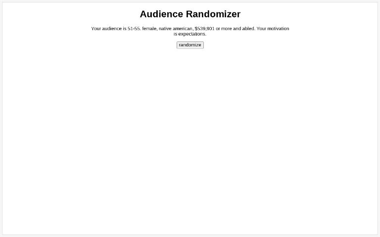 Audience Randomizer ― Perchance Generator