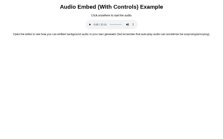 Audio Embed (With Controls) Example ― Perchance Generator