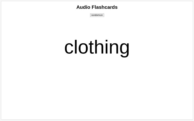 Audio Flashcards ― Perchance Generator